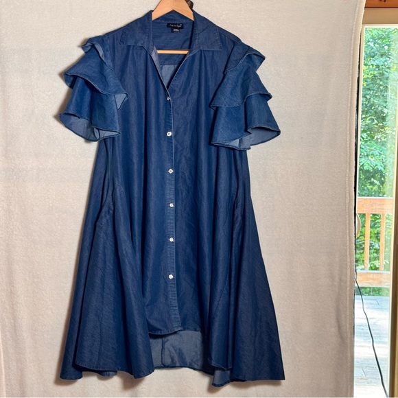 Step In Style | Dresses | Step In Style Flowing High Lo Denim With ...